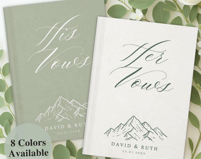 Mountain Forest Wedding Vow Book: Handmade Cotton Paper, Deckled Edge ...