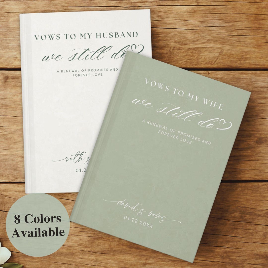 Rustic We Still Do Vow Renewal Book Set, Personalized Husband & Wife ...