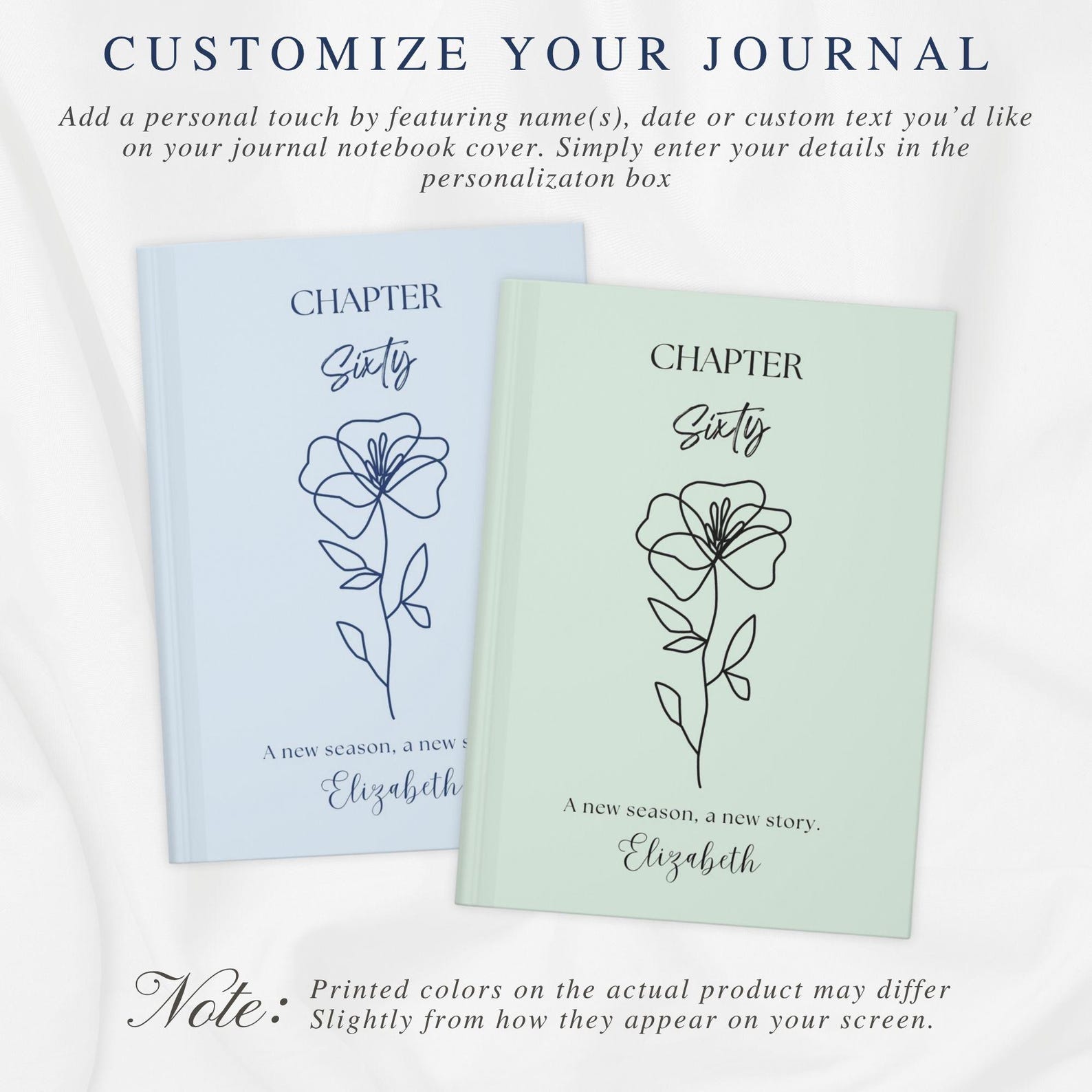 Personalized 60th Birthday Gift for Women Notebook: Chapter 60 Journal ...