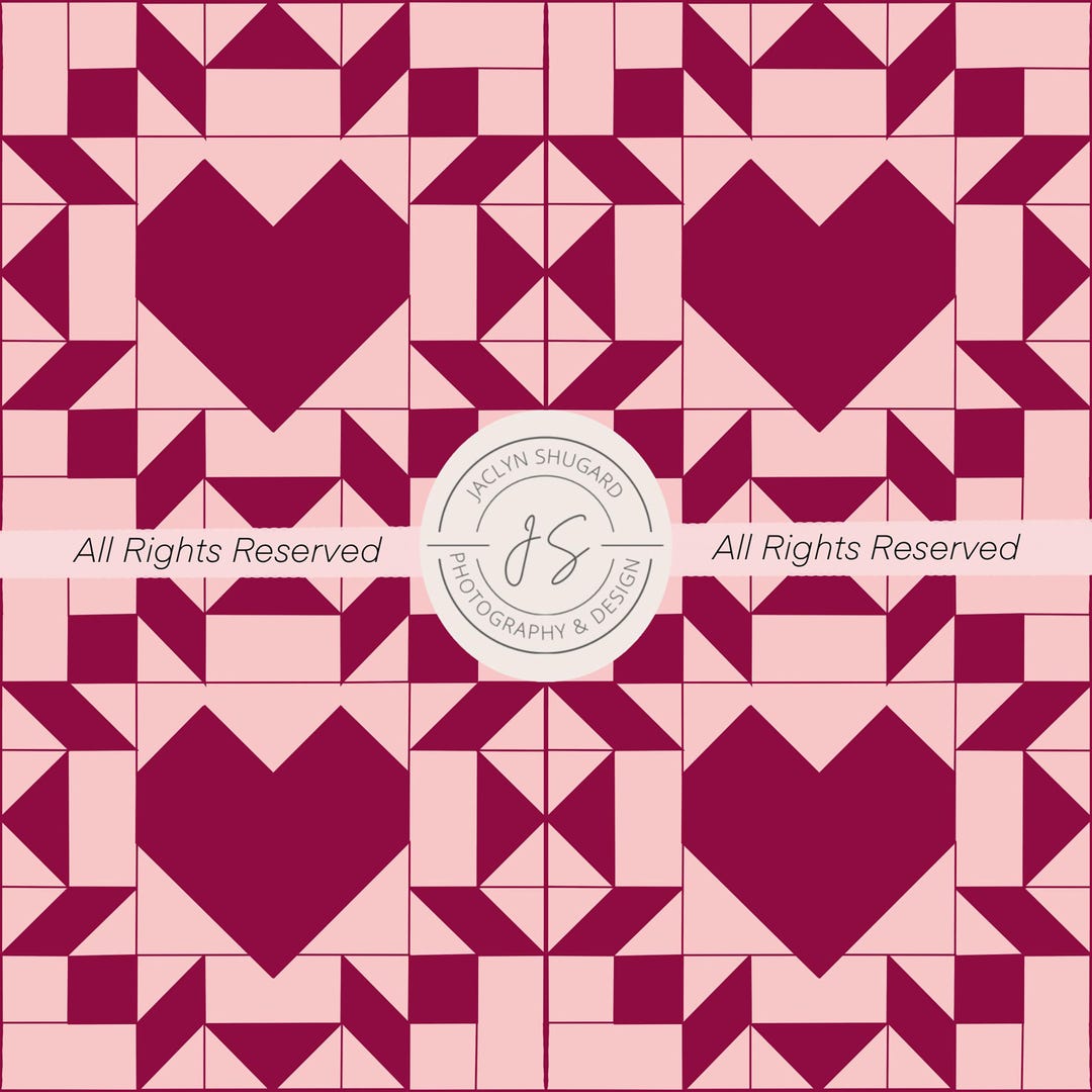 Maroon Hearts Block Quilt Pattern Digital Download for Personal Use - Etsy