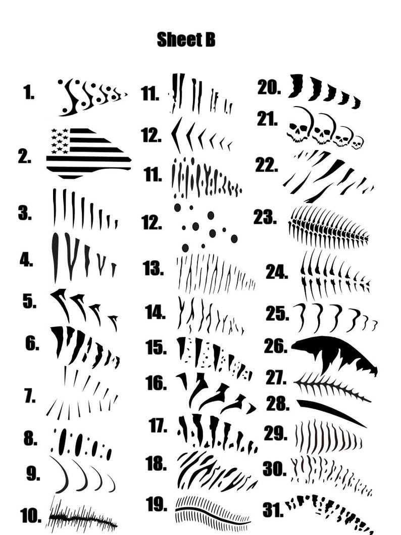 PLA Small Lure Stencils | Fishing Lure Painting Template, Airbrush Bait ...