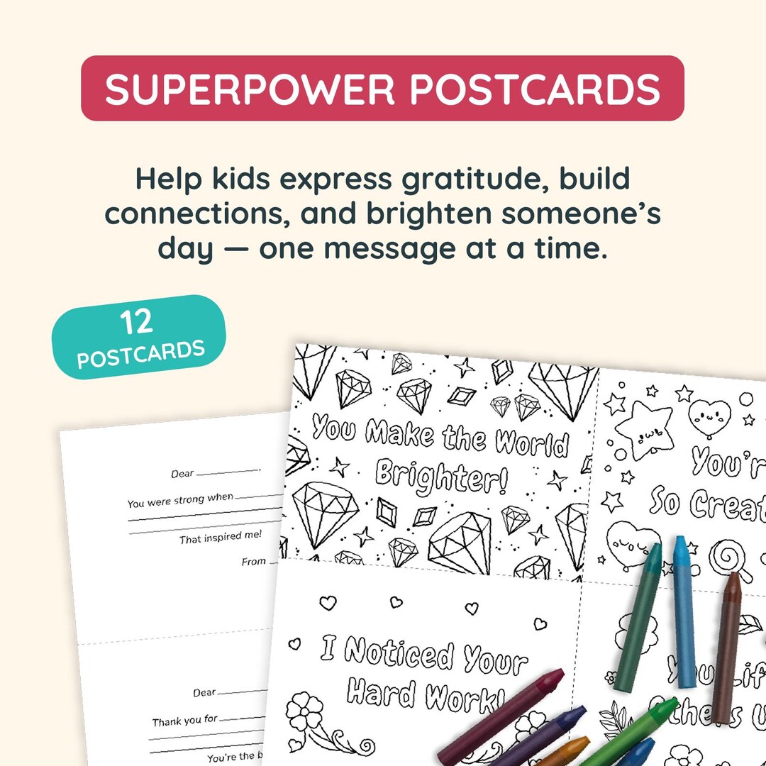 Superpower Postcards – Printable Kindness Cards for Kids – SEL ...