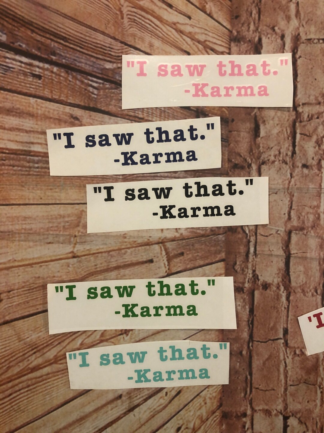 I Saw That. karma Decal - Etsy