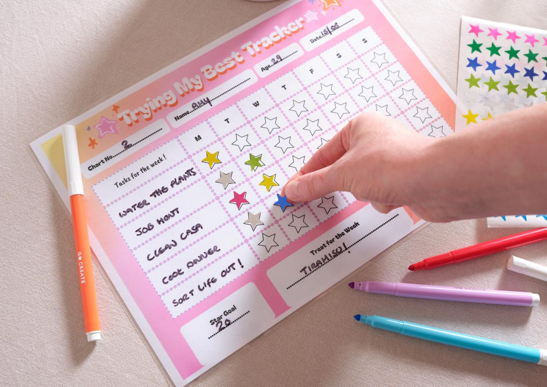 Trying My Best Weekly Habit Tracker Printable | Star Chart Productivity ...
