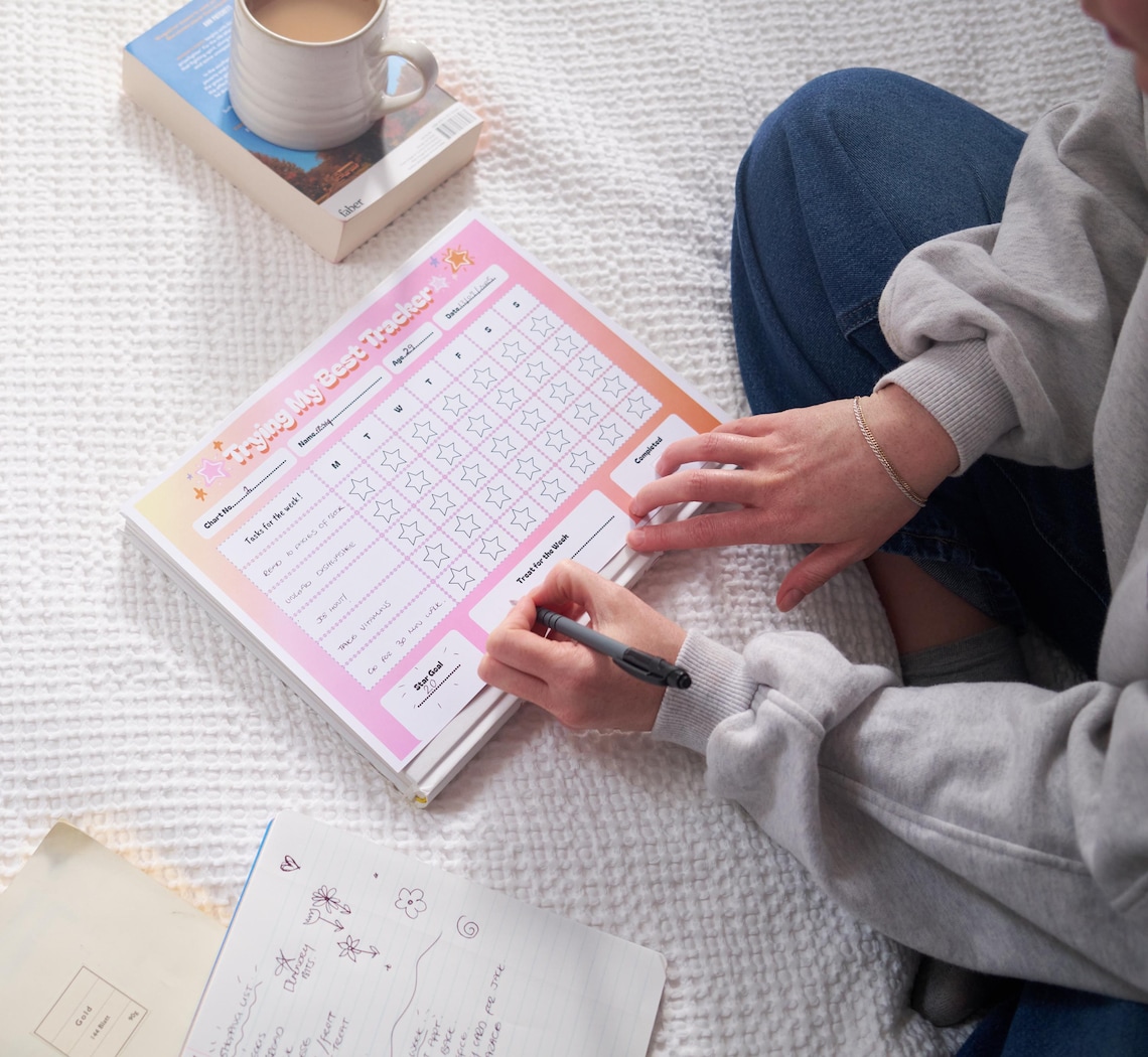Trying My Best Weekly Habit Tracker Printable | Star Chart Productivity ...