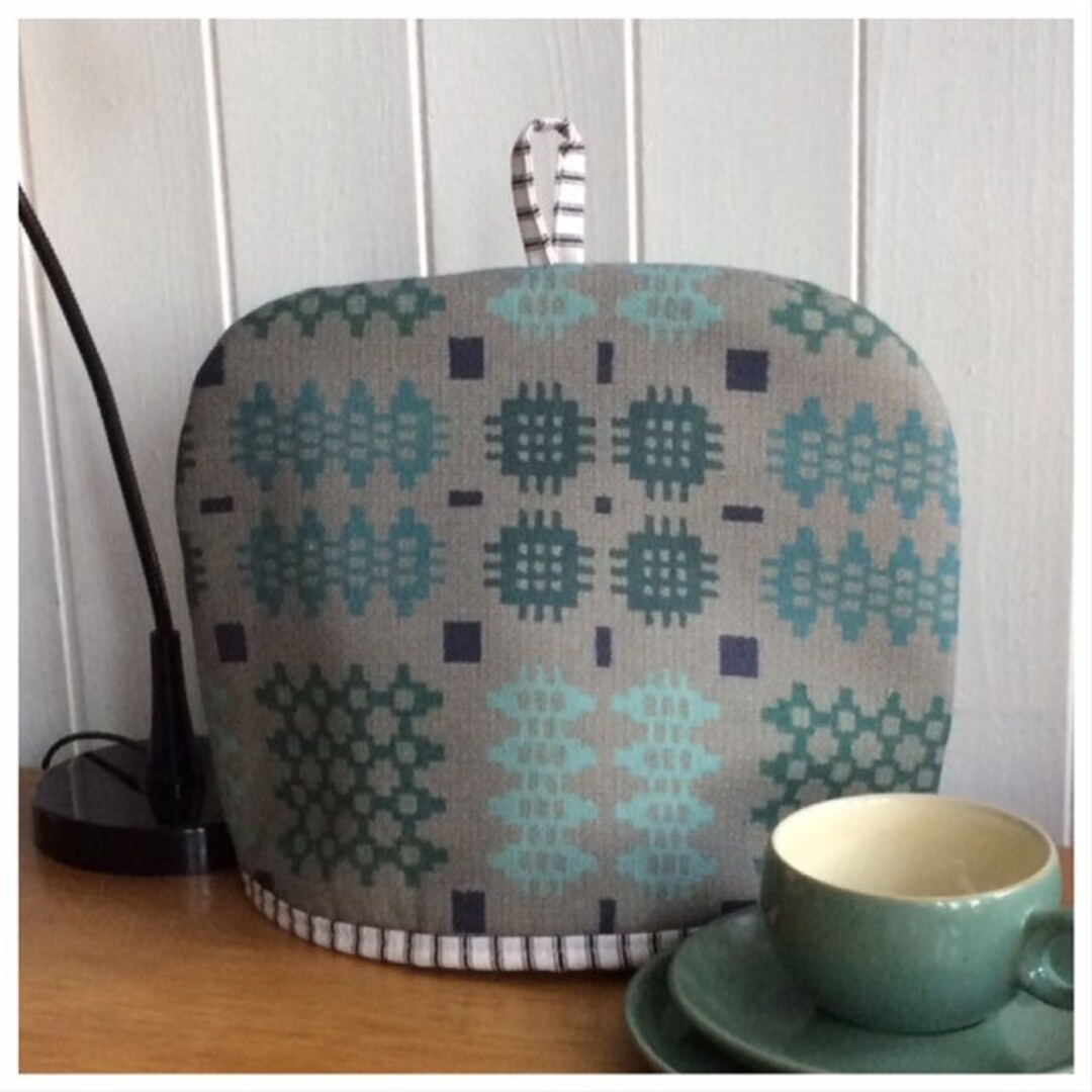 Tea Cozy Welsh Tapestry Print 4 cup pot green/aqua forrado - Etsy España