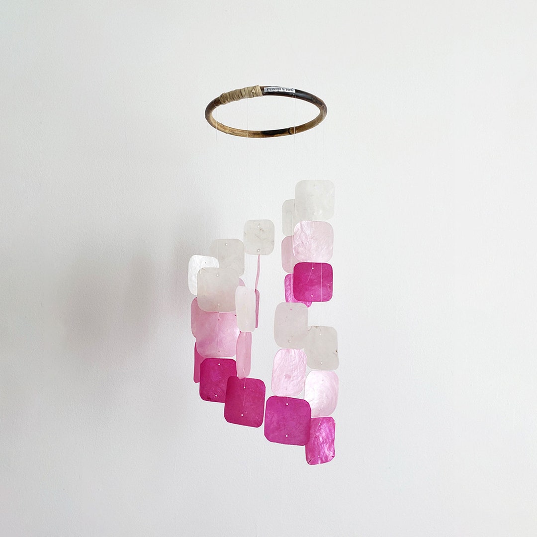 Square/pink/capiz Shell Wind Chime/diy Craft Supplies/home Decor/craft ...