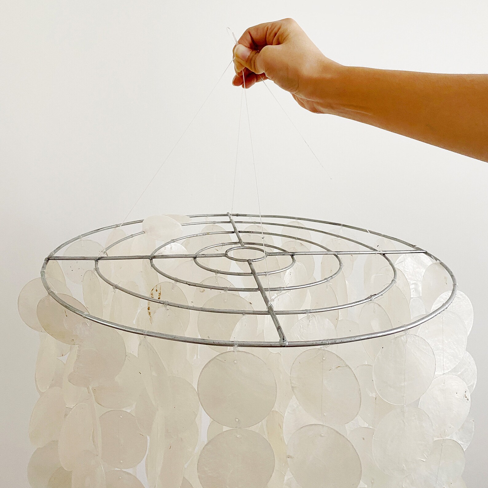 Flat/xl/white/capiz Shell Wind Chime/diy Craft Kit/home Decor/wind ...