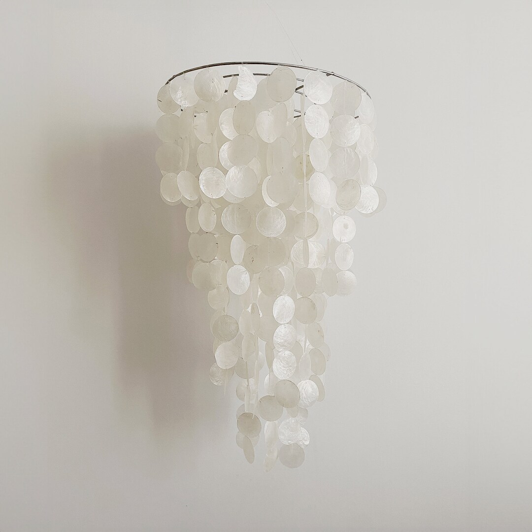 Flat/xl/white/capiz Shell Wind Chime/diy Craft Kit/home Decor/wind ...