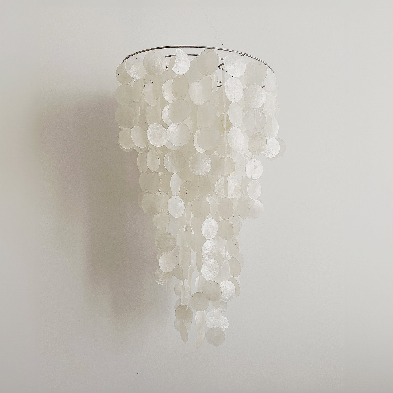 Flat/xl/white/capiz Shell Wind Chime/diy Craft Kit/home Decor/wind ...