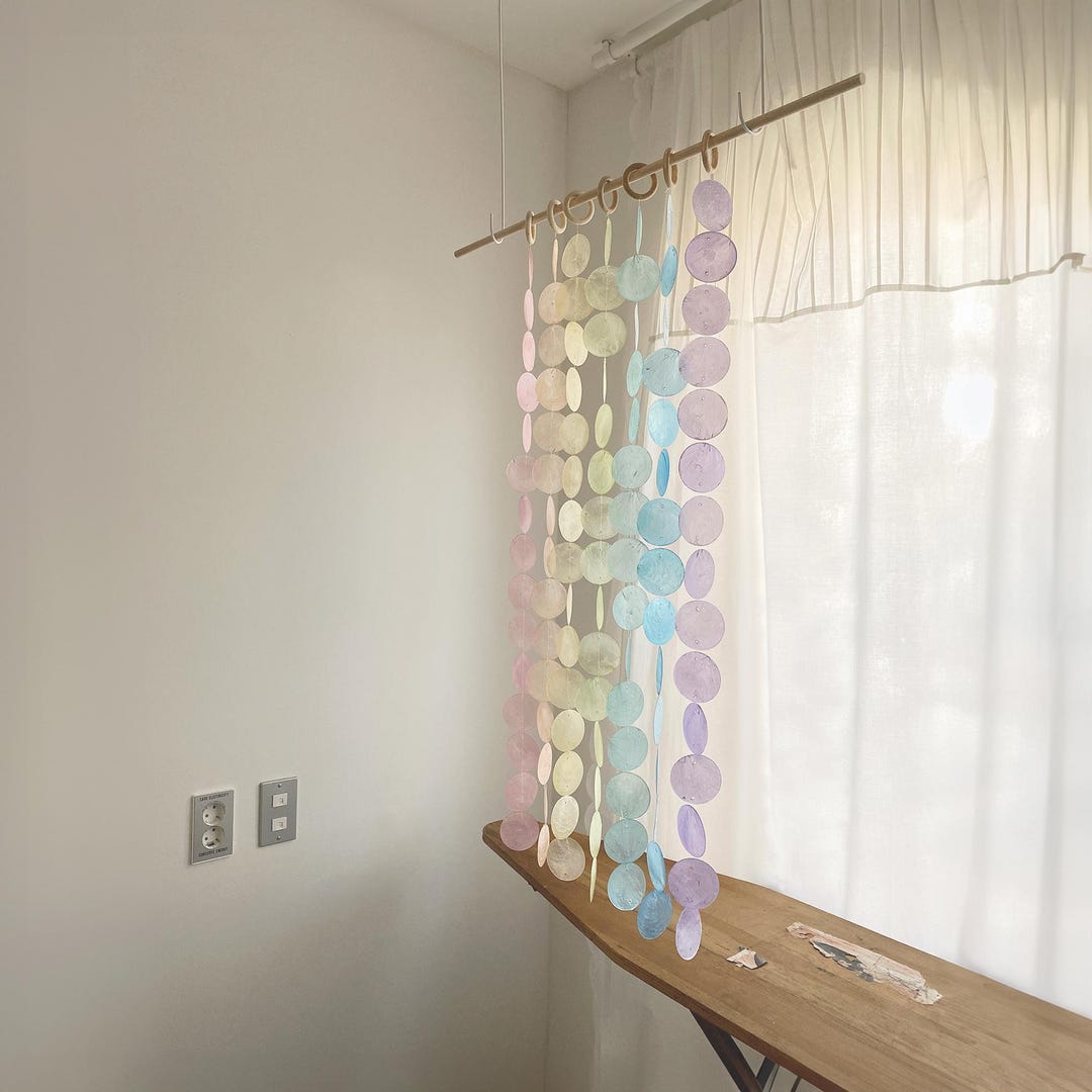 Circle/7 Color Set/curtain/capiz Shell Wind Chime/wind Chime/birthday ...