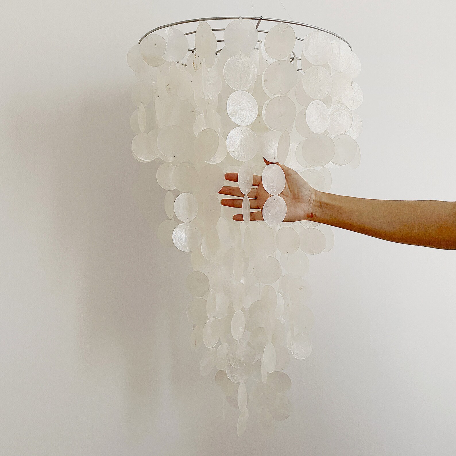 Flat/xl/white/capiz Shell Wind Chime/diy Craft Kit/home Decor/wind ...