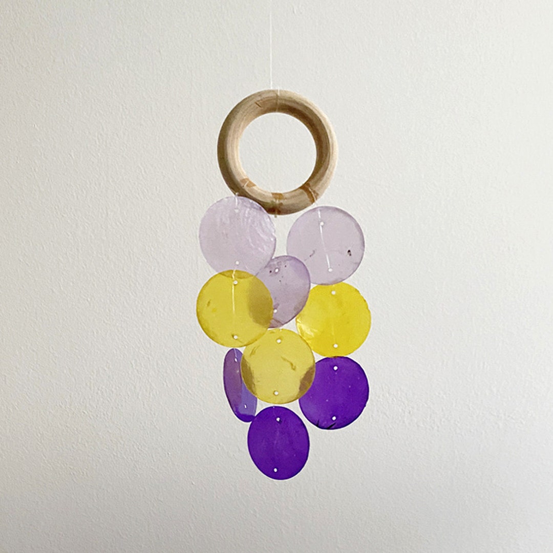 Circle-small/violetyellow/9pcs/capiz Shell Wind Chime/wind - Etsy