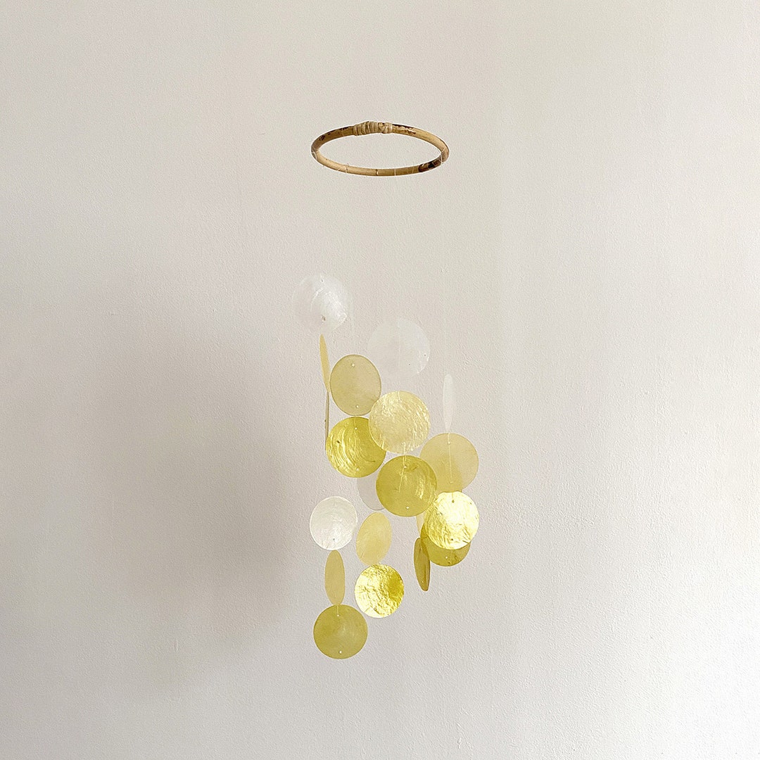Circle/ Yellow /capiz Shell Wind Chime/ DIY Craft Supplies/ - Etsy