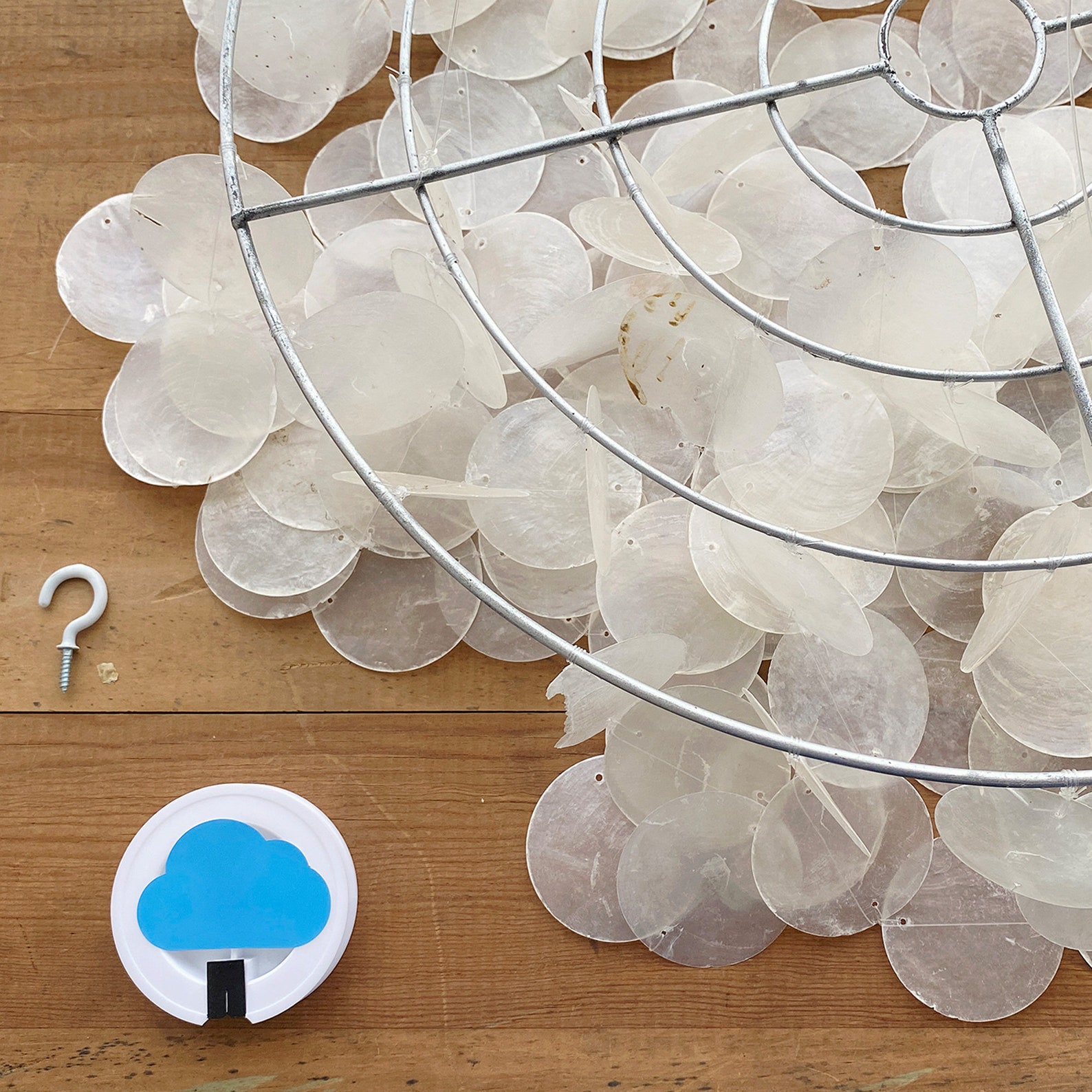 Flat/xl/white/capiz Shell Wind Chime/diy Craft Kit/home Decor/wind ...