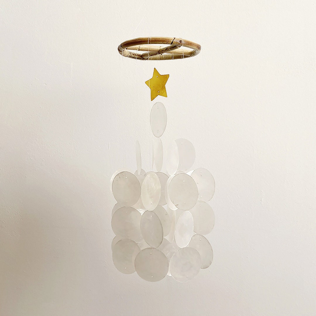 Christmas Tree/white/ Capiz Shell Wind Chime/ Home Decor/ Wind - Etsy