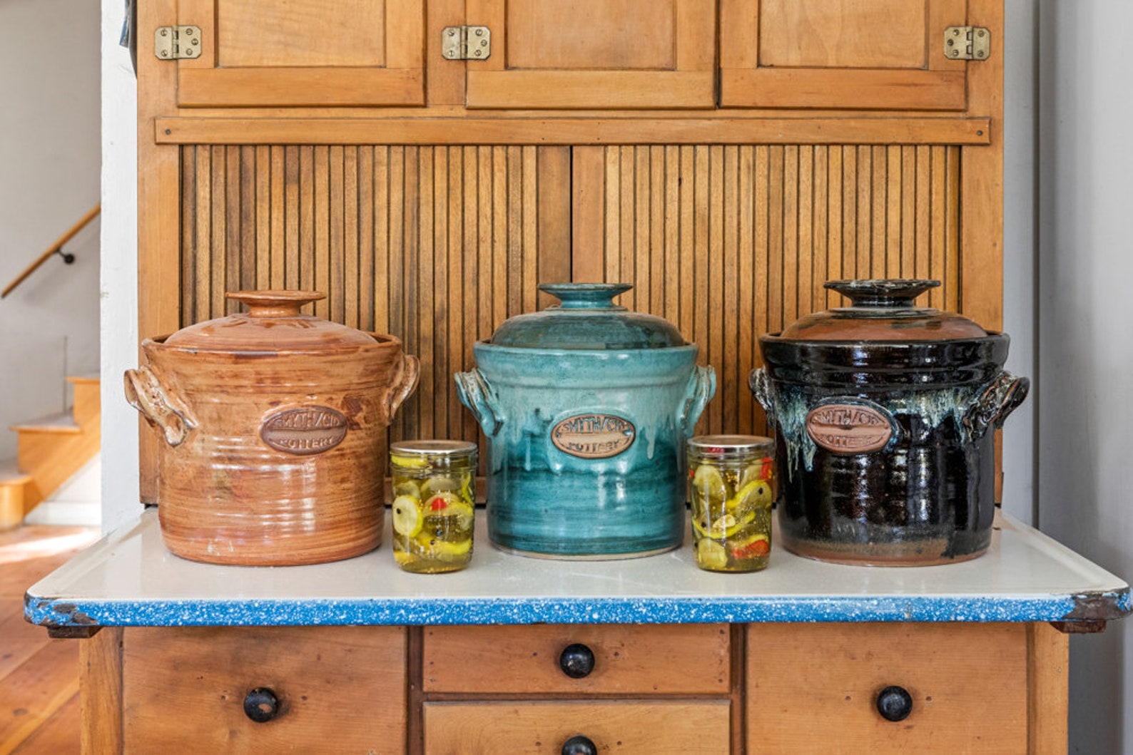 Stoneware Fermentation/food Preservation Crock With Weight and Water ...