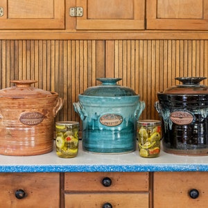Stoneware Fermentation/food Preservation Crock With Weight and Water ...