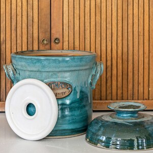 Stoneware Fermentation/food Preservation Crock With Weight and Water ...