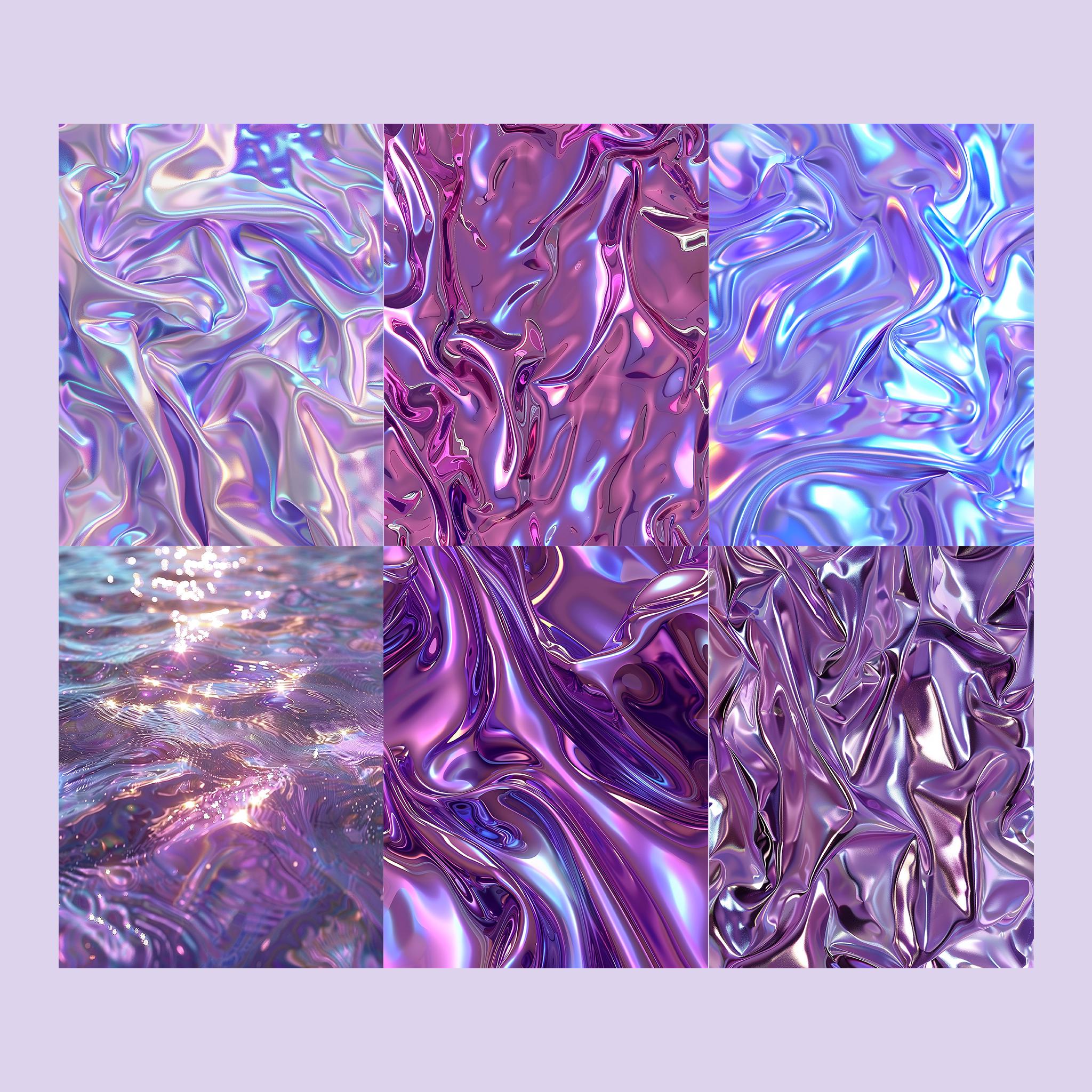 Iridescent Purple Liquid Backgrounds | Holographic Pastel Water Texture ...