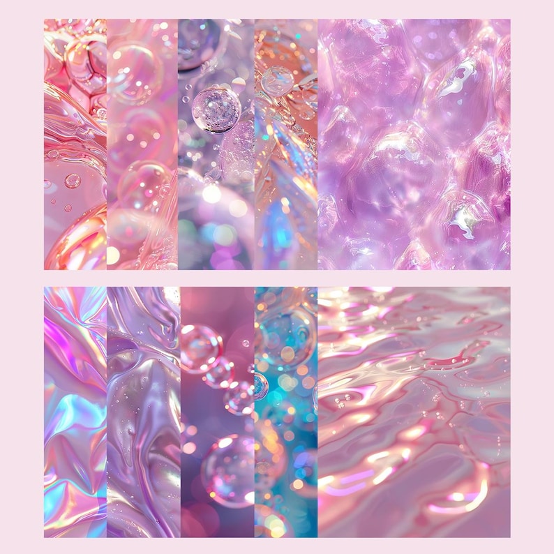 Shiny Pink Iridescent Texture Pack – 40 Holographic & Pastel ...