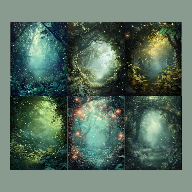 Dreamy Enchanted Forest Frames & Backgrounds | Fantasy Glow PNG Clipart ...