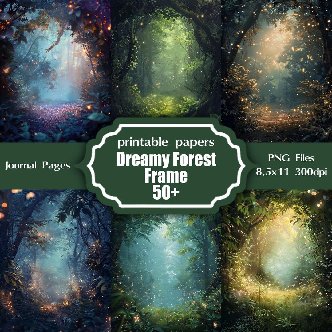 Dreamy Enchanted Forest Frames & Backgrounds | Fantasy Glow PNG Clipart ...