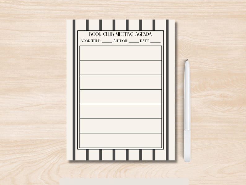 Book Club Meeting Agenda, Editable Canva Template, Minimalist Reading ...