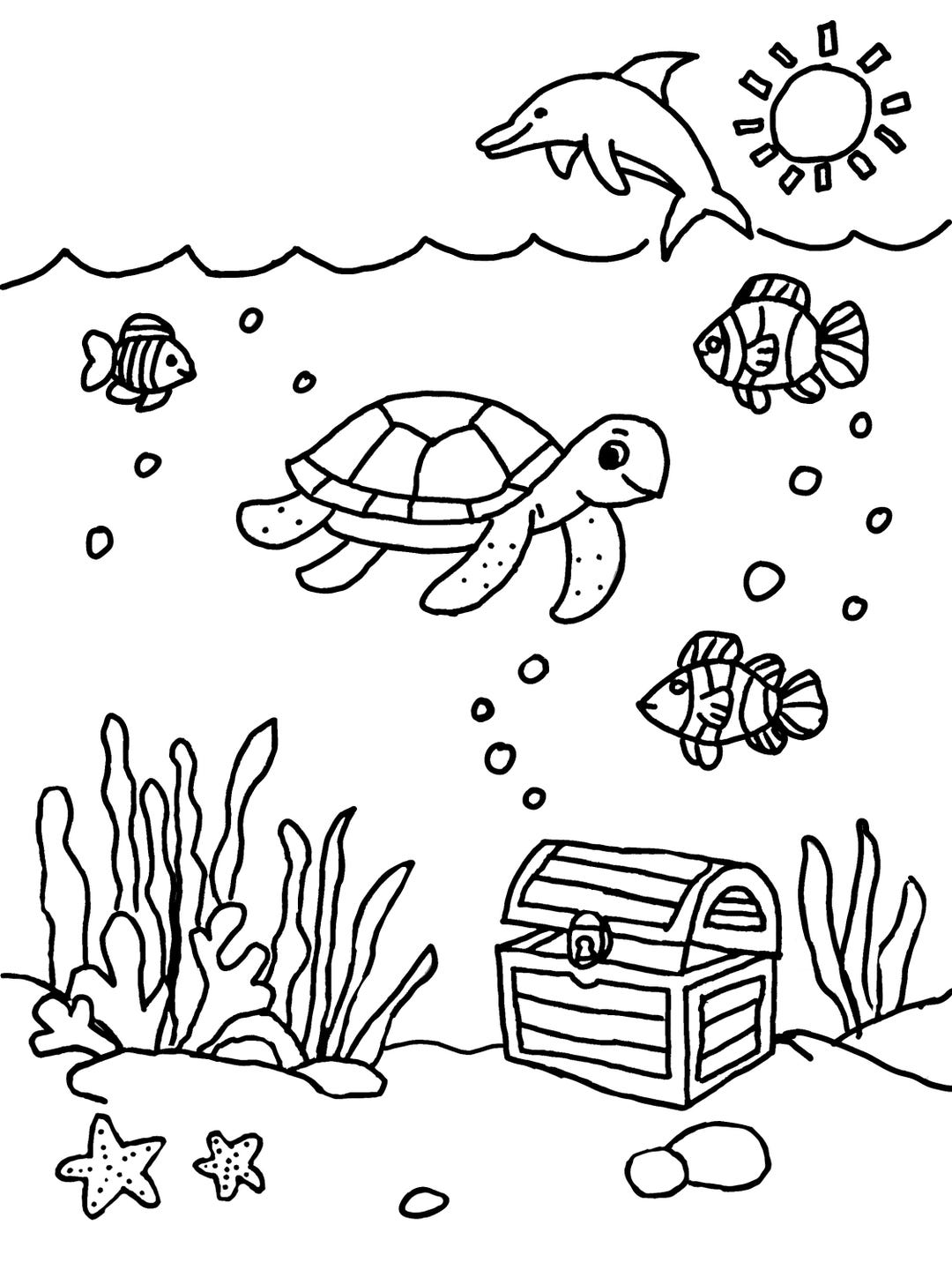 Ocean Theme Coloring Pages - Etsy