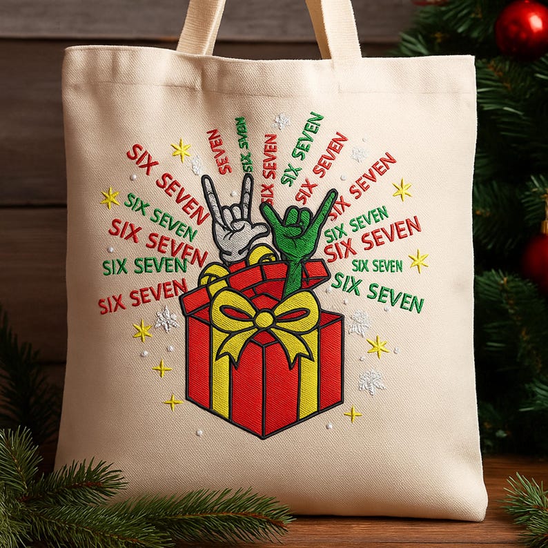 67 Christmas ASL Embroidery Design, Six Seven Meme (5 Sizes) (digital ...