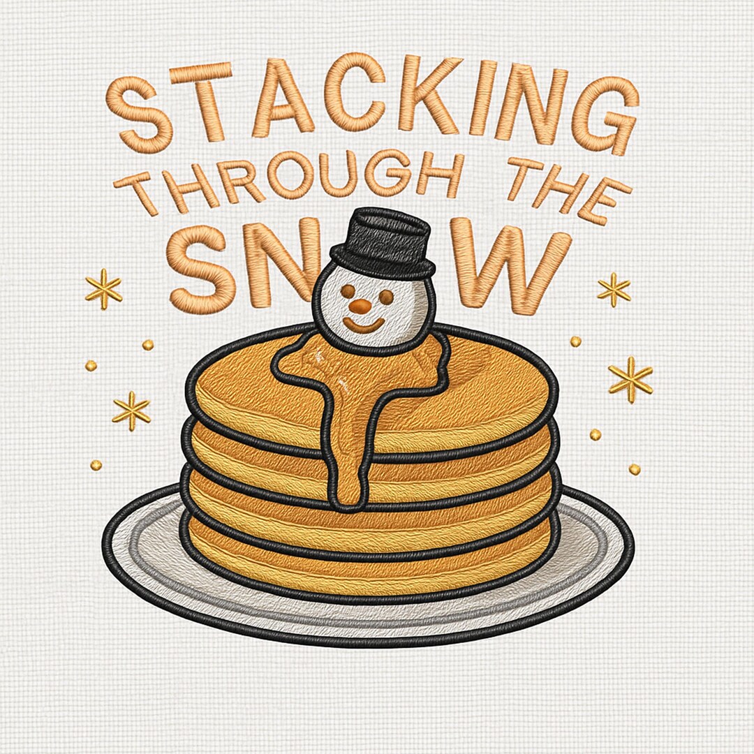 Christmas Pancakes Embroidery Design, Funny Pun Pattern (digital ...