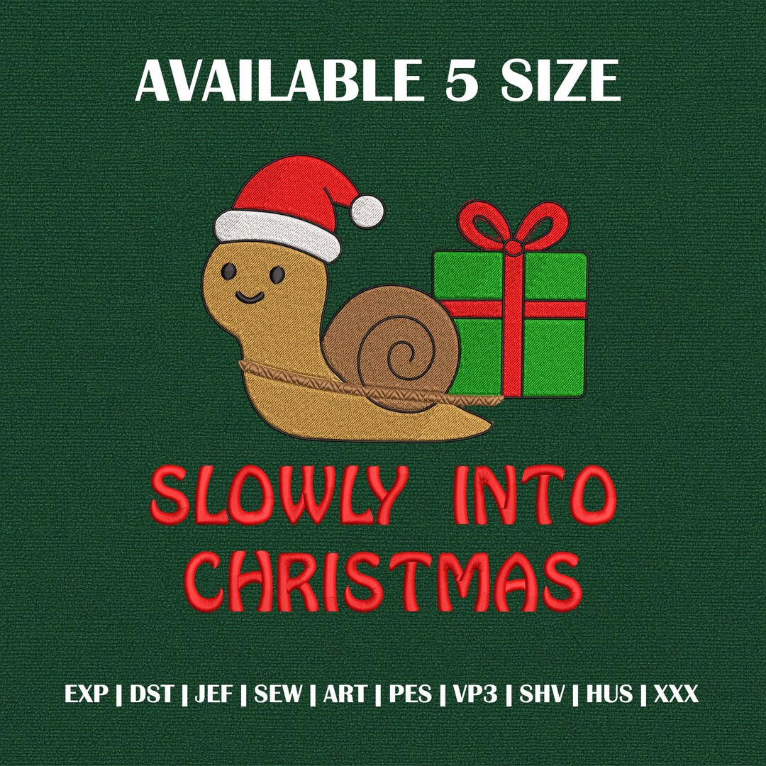 Christmas Snail Embroidery Design, Xmas Snail Embroidery Design ...