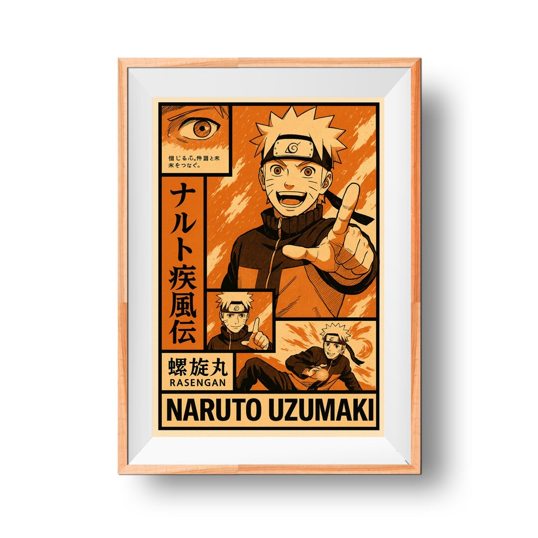 Naruto Uzumaki Poster - Jutsu Hokage Ninja Anime Manga Wall Art ...