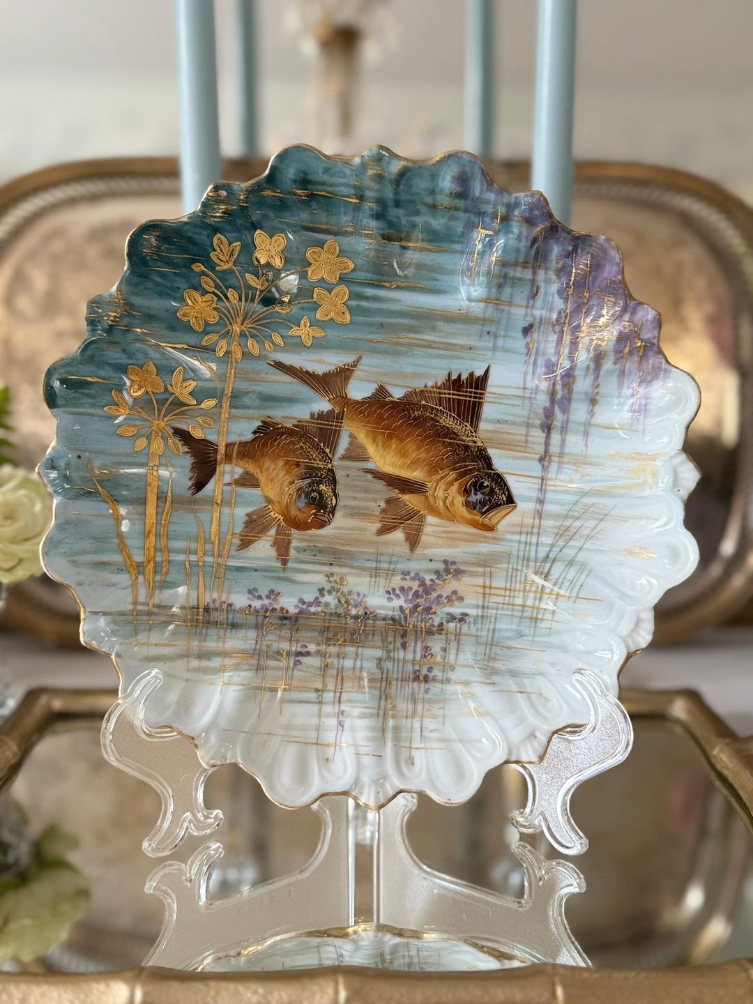 Rare Charles Ahrenfeldt Limoges Fish Plate - Etsy