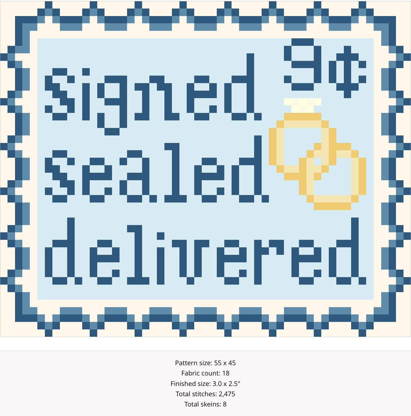 Digital Stitch Chart - Needlepoint Wedding Stamp - NDLPT - Etsy