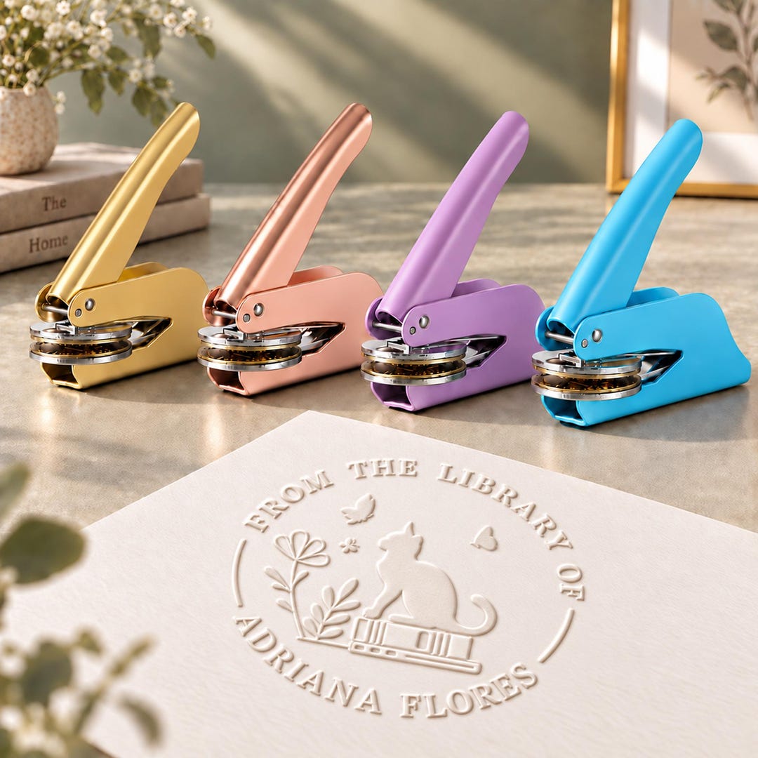 Personalized From the Library of Book Embosser | Custom Book Stamp ...