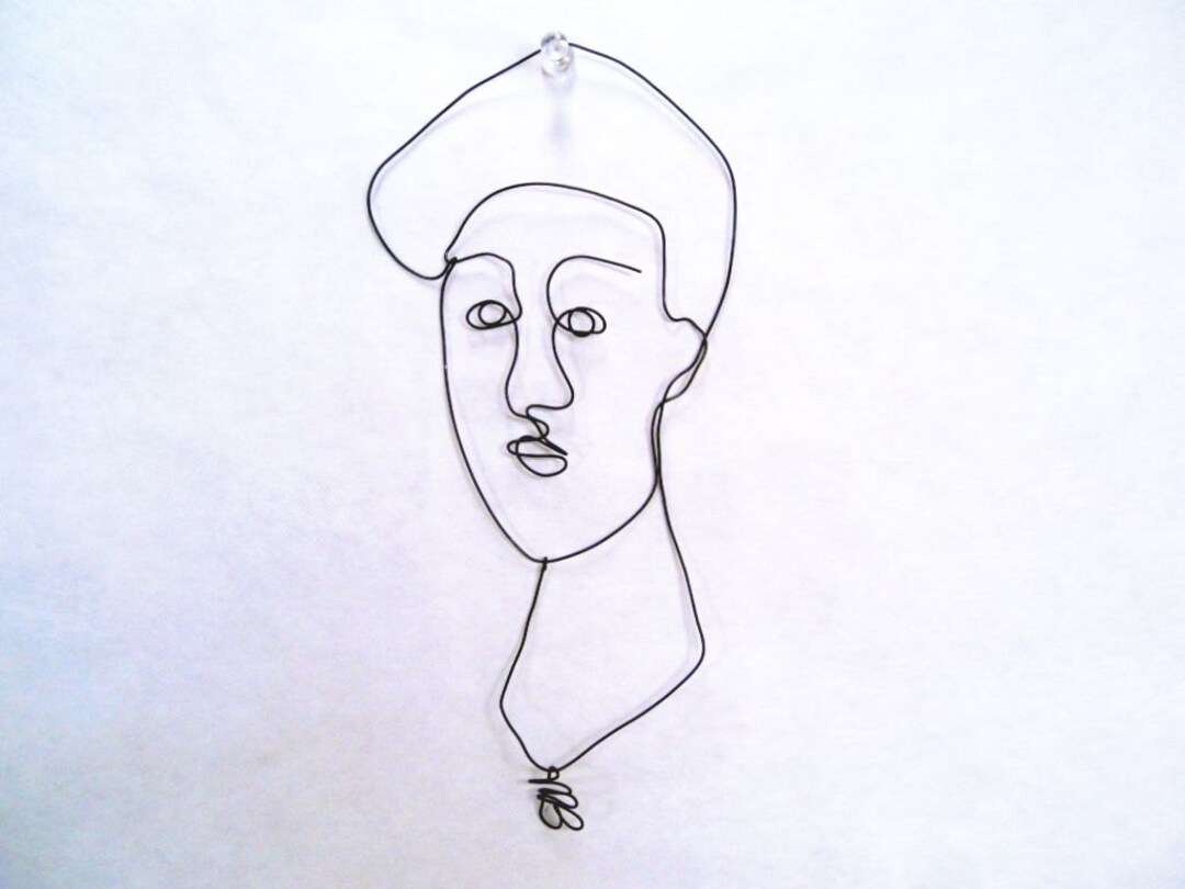 Young Man Wire Wall Drawing Original - Etsy
