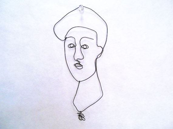 Young Man Wire Wall Drawing Original - Etsy