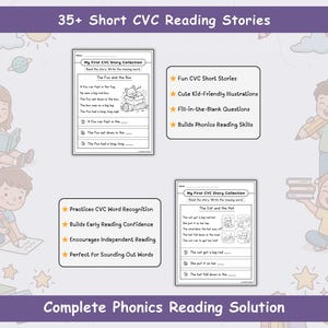 CVC Reading Comprehension Worksheets Kindergarten First Grade – 35 ...