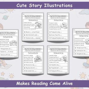 CVC Reading Comprehension Worksheets Kindergarten First Grade – 35 ...