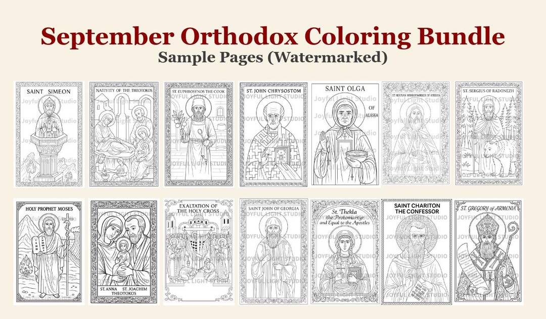 Orthodox Saints & Feasts Coloring Activity Bundle (PDF Download ...