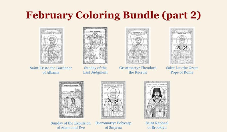 February Orthodox Coloring Pages Bundle | Saints and Feasts | Church ...
