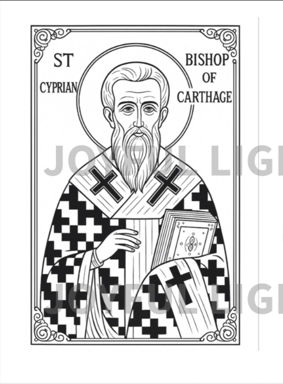 Saint Cyprian Coloring Page: Orthodox Christian Icon Art (digital ...