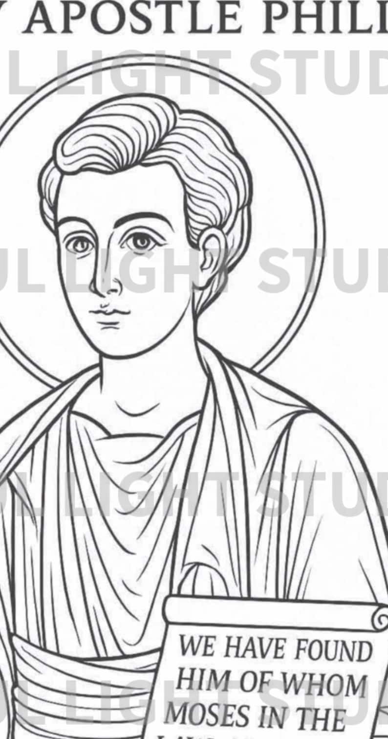 Holy Apostle Philip Coloring Page | Orthodox Christian Icon Line Art ...