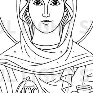 Saint Mary Magdalene Coloring Page: Orthodox Christian Icon (digital ...