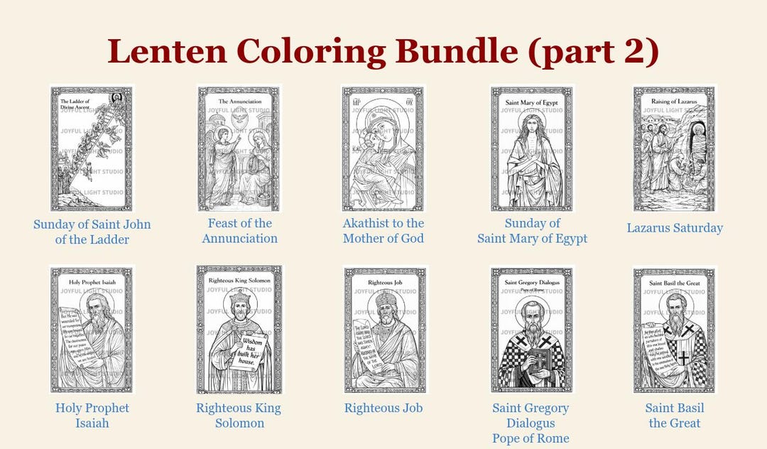 Lenten Coloring Page Bundle 20 Icon-inspired Coloring Pages for Great ...