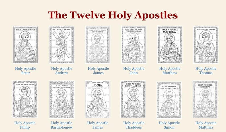 Holy Apostles Coloring Page Bundle | 16-page Orthodox Christian ...