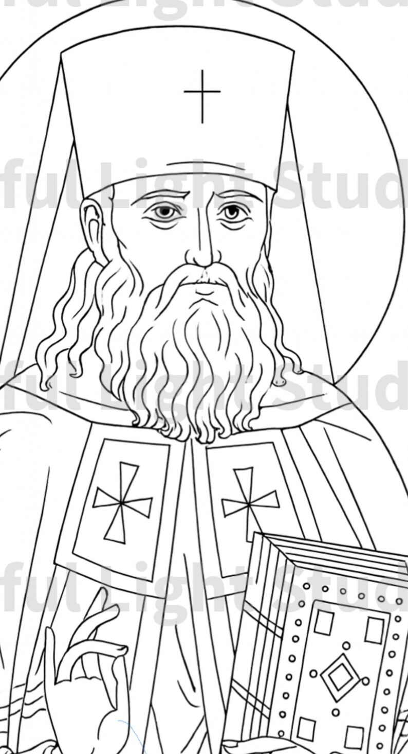 Saint Nicholas of Japan Coloring Page | Orthodox Christian Icon Line ...
