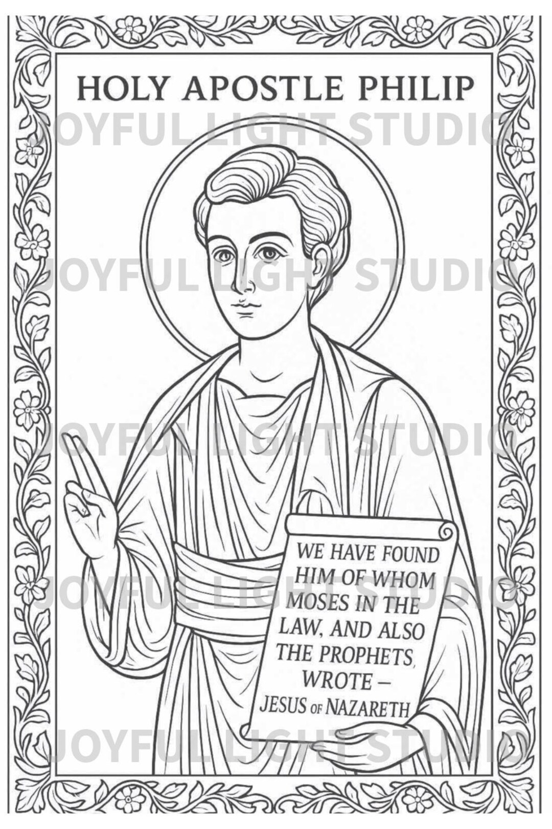 Holy Apostle Philip Coloring Page | Orthodox Christian Icon Line Art ...