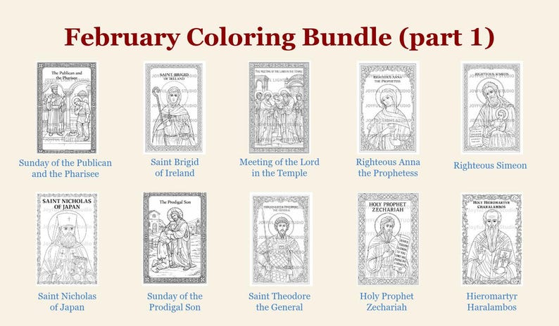 February Orthodox Coloring Pages Bundle | Saints and Feasts | Church ...
